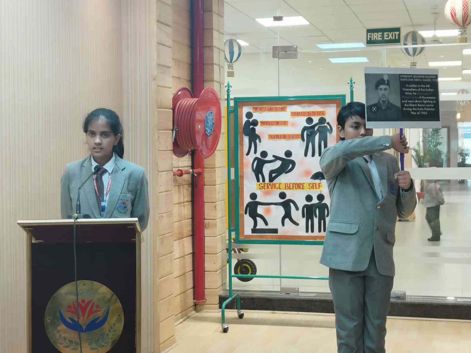 Grade 7-C Assembly Promotes Service Before Self Theme